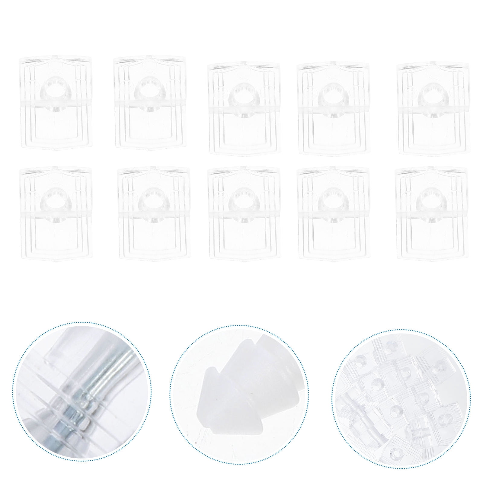 AURARMLET 20Pack Transparent Mirror Fixing Clip For Glass Shelves And ...