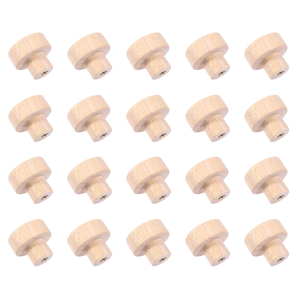 AURARMLET 20Pcs Knobs for Cabinets in Light Brown Wood for Furniture ...