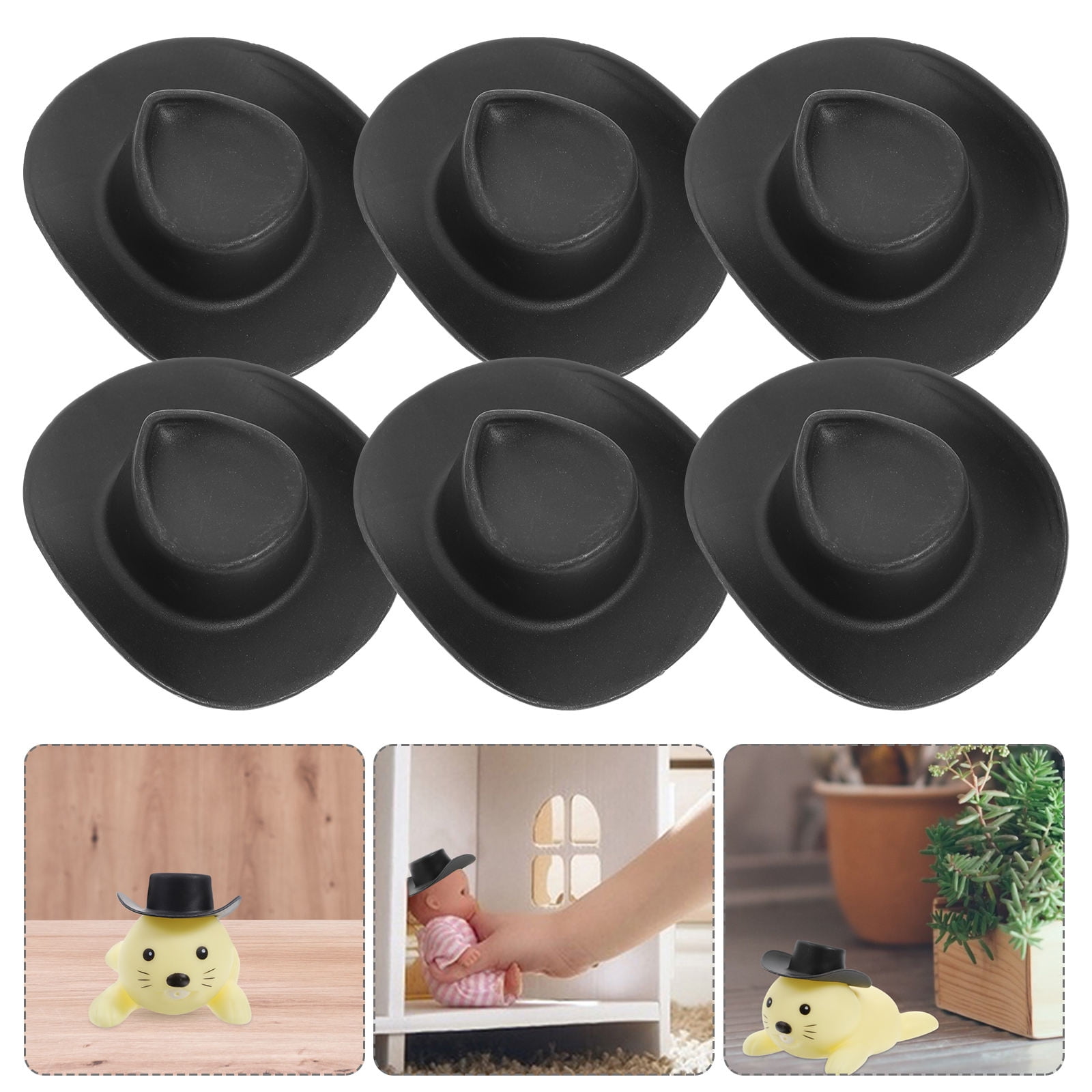 AURARMLET 20Set Mini Cowboy Hats Plastic Western Style for Doll ...