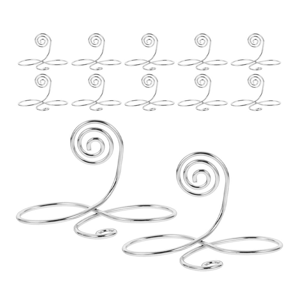 AURARMLET 24Pcs Creative Silver Metal Wire Memo Clip Table Holders for ...