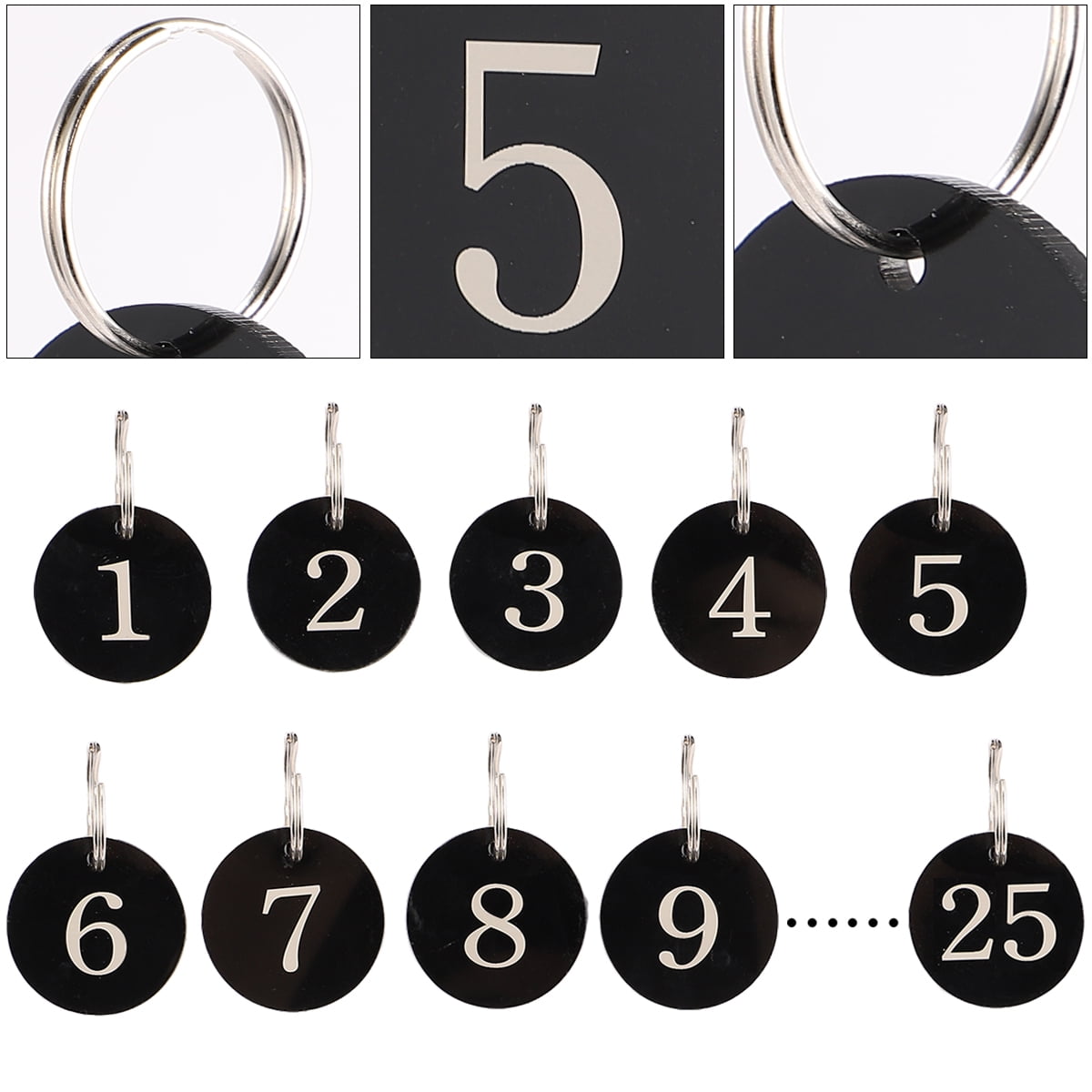 AURARMLET 25Pcs Numbered Key Tags Acrylic Simple Identification Owners ...