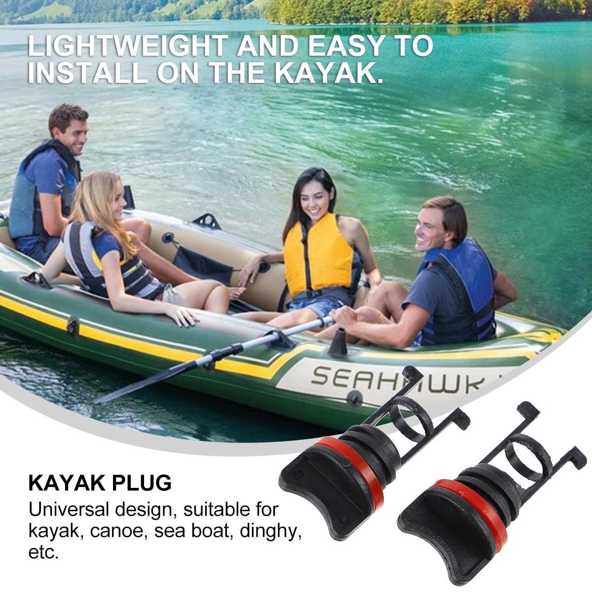 AURARMLET 2Pack Nylon Round Kayak Drain Plug Replacement Assorted Color ...