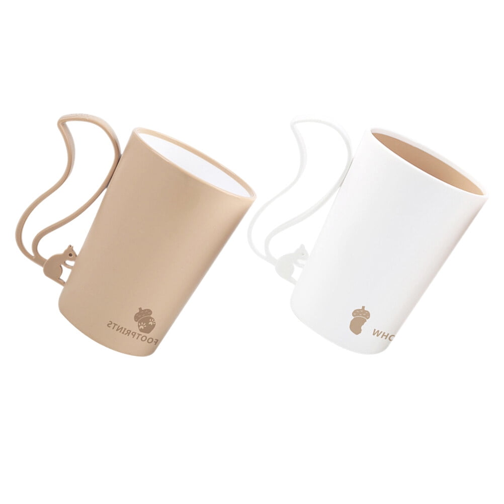 AURARMLET Toothbrush Mugs Plastic PP Material 2Pcs 4.1x3.3in - Walmart.com