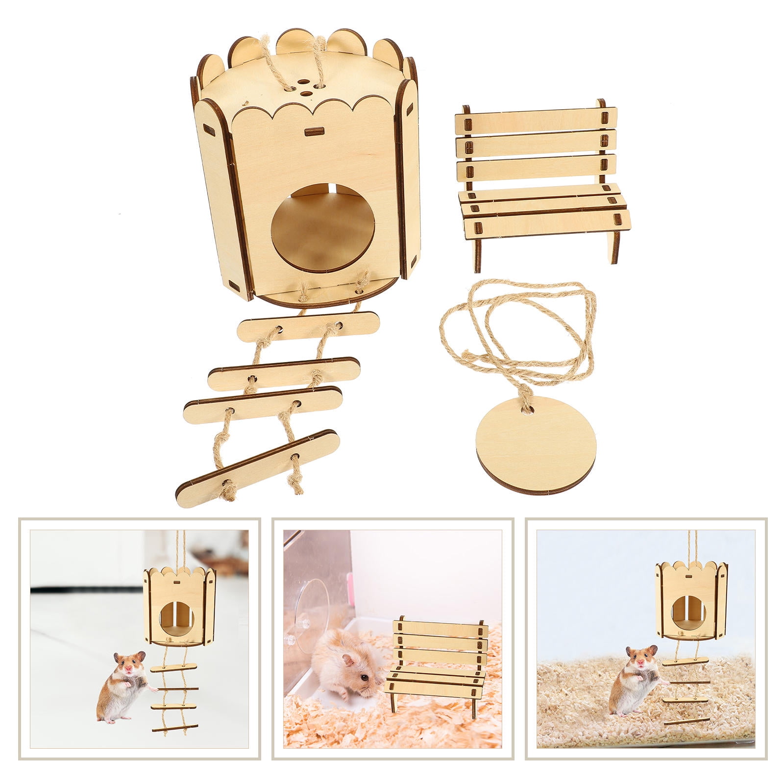 AURARMLET Diy Assembly Hamster Hideout Hideout Chair Beige 2Pcs ...