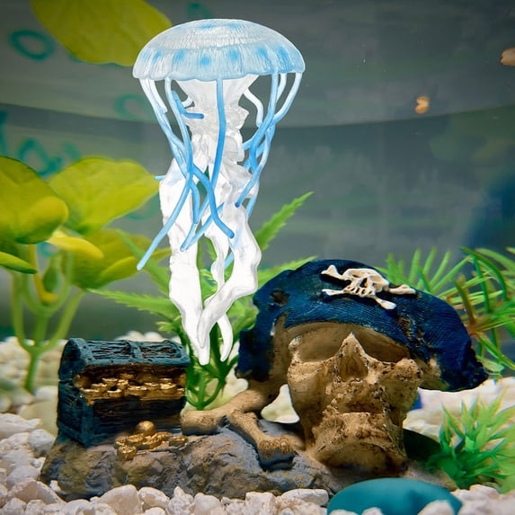 AURARMLET 2Pcs Realistic Artificial Jellyfish Figurines Fish Tank ...