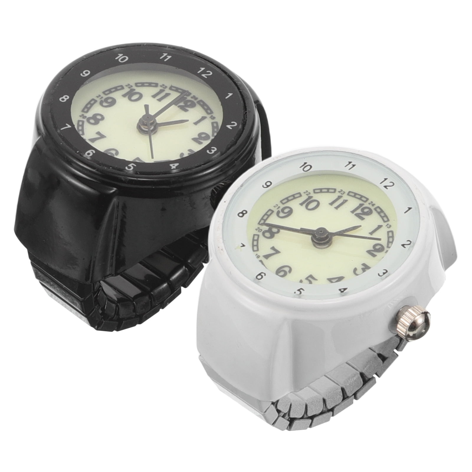 AURARMLET 2Pcs Unisex Adjustable Quartz Finger Watches with Glow in The ...