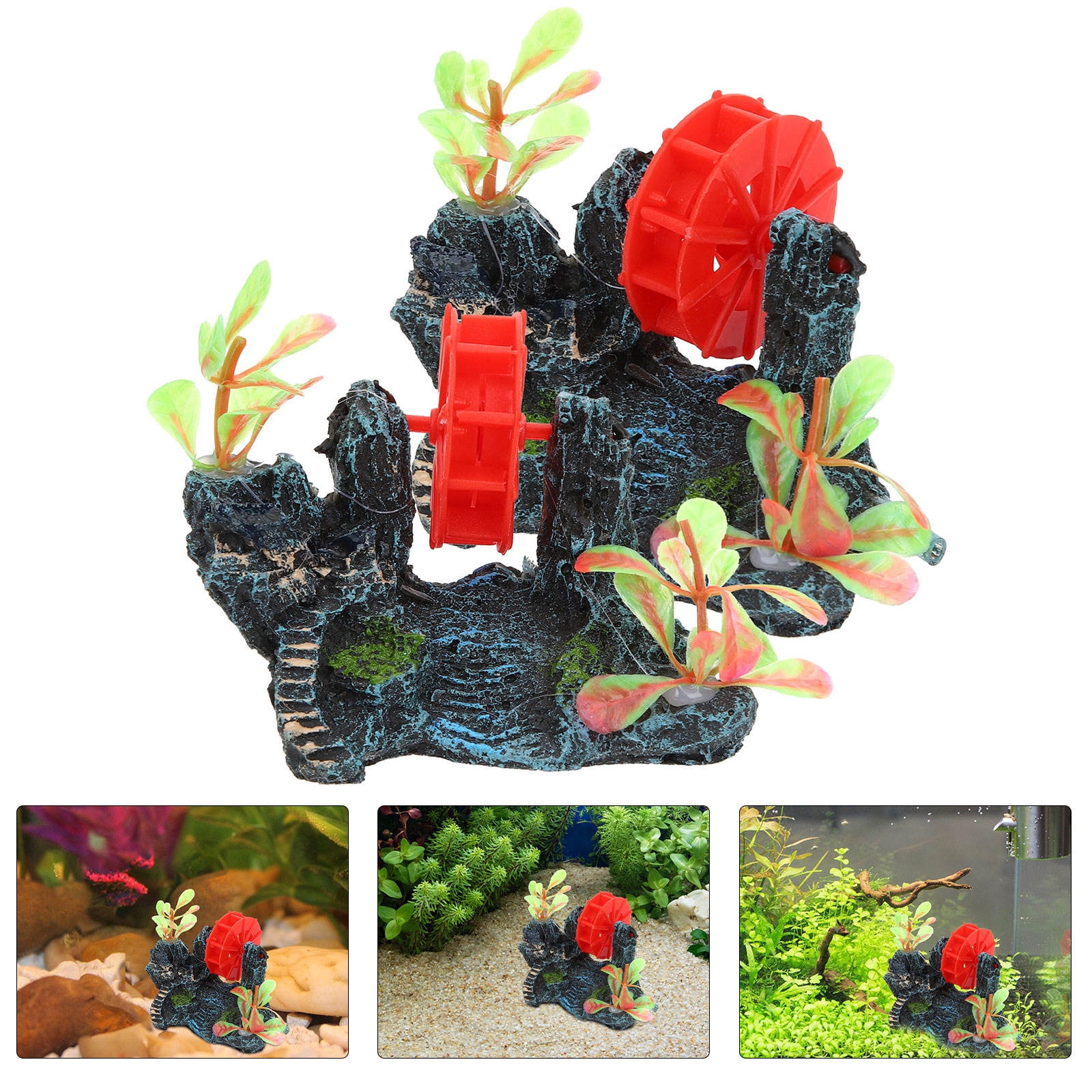 AURARMLET 2pcs Aquarium Decorations Resin Water Wheel Shape Decorative ...