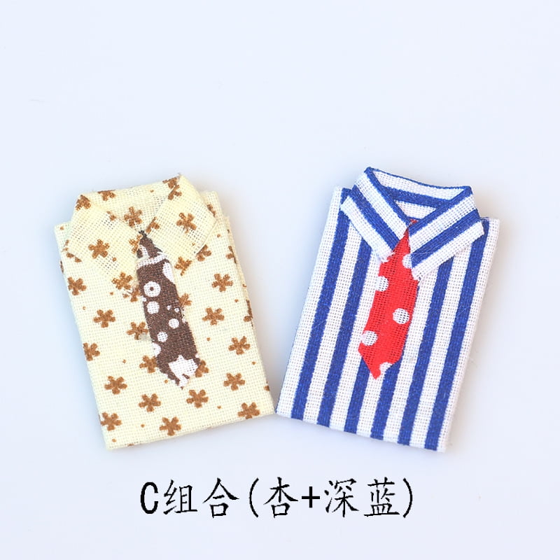 AURARMLET 2pcs Miniature Clothing: 1:12 Scale Dollhouse Menswear - Tiny ...