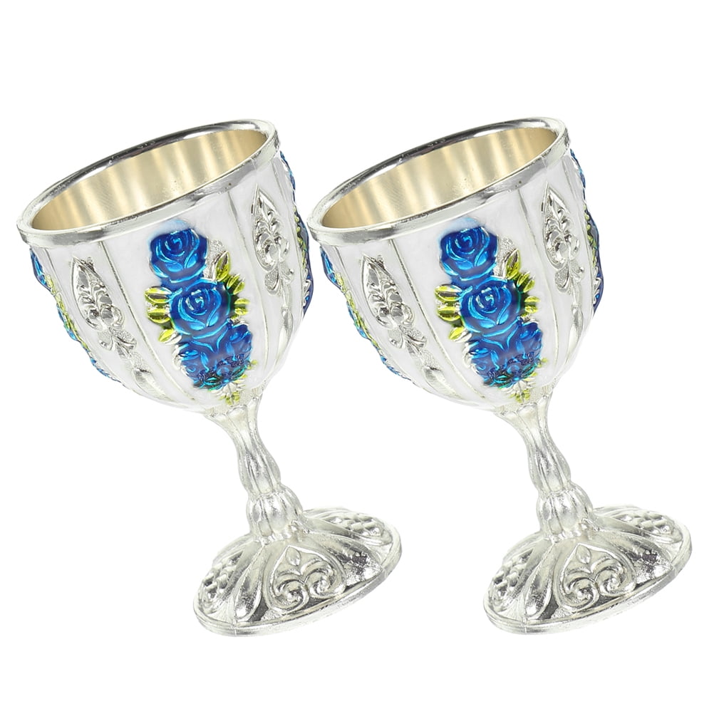 AURARMLET 2Pcs Vintage Style Iron Wine Cups Compact Reusable Multi ...