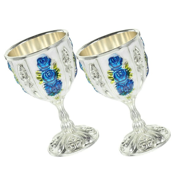 AURARMLET 2Pcs Vintage Style Iron Wine Cups Compact Reusable Multi ...