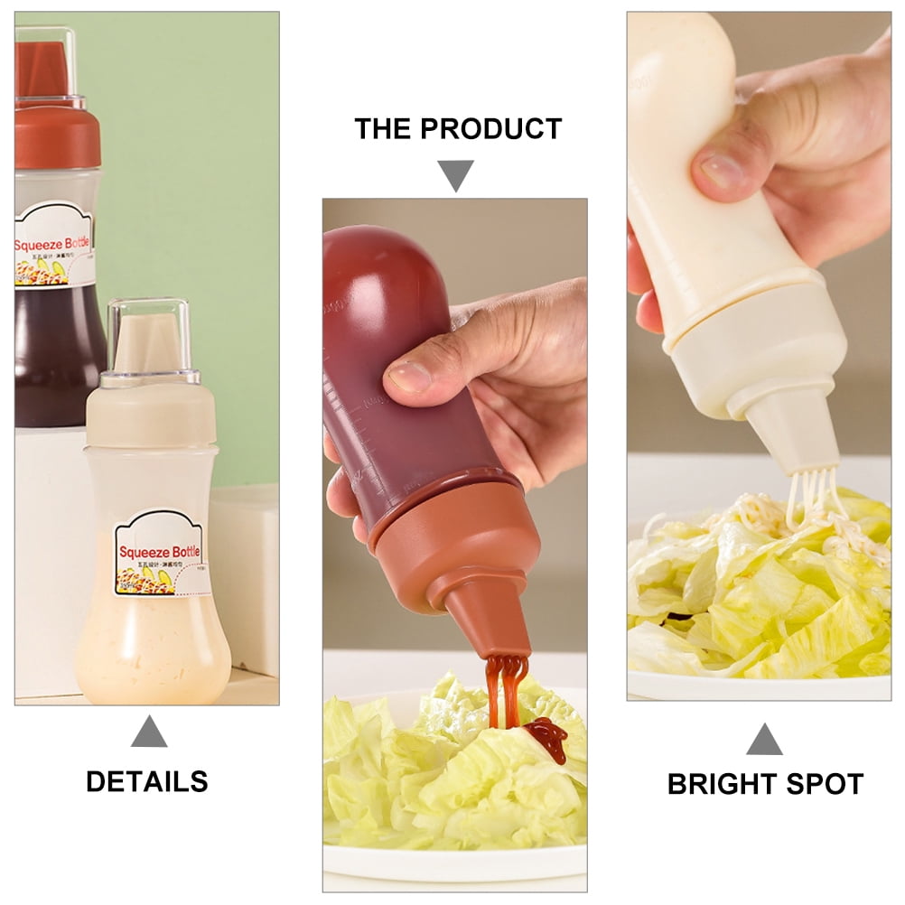 AURARMLET 3Pcs Assorted Color Reusable Condiment Bottles for Kitchen ...