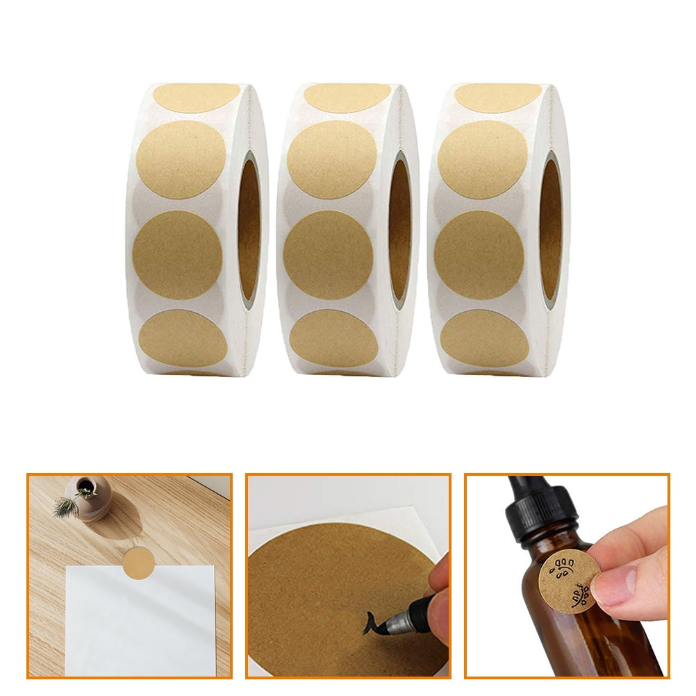 AURARMLET 3 Rolls Festive Stickers Brown Round Self-adhesive for Party ...