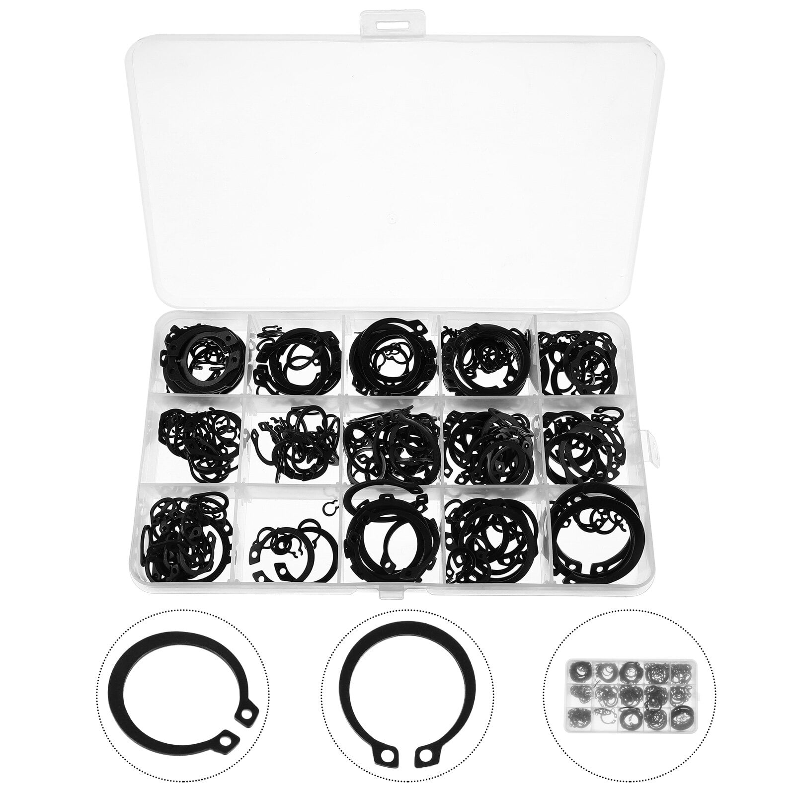 AURARMLET 320Pcs Black Retaining Ring Assortment Kit for Automotive ...