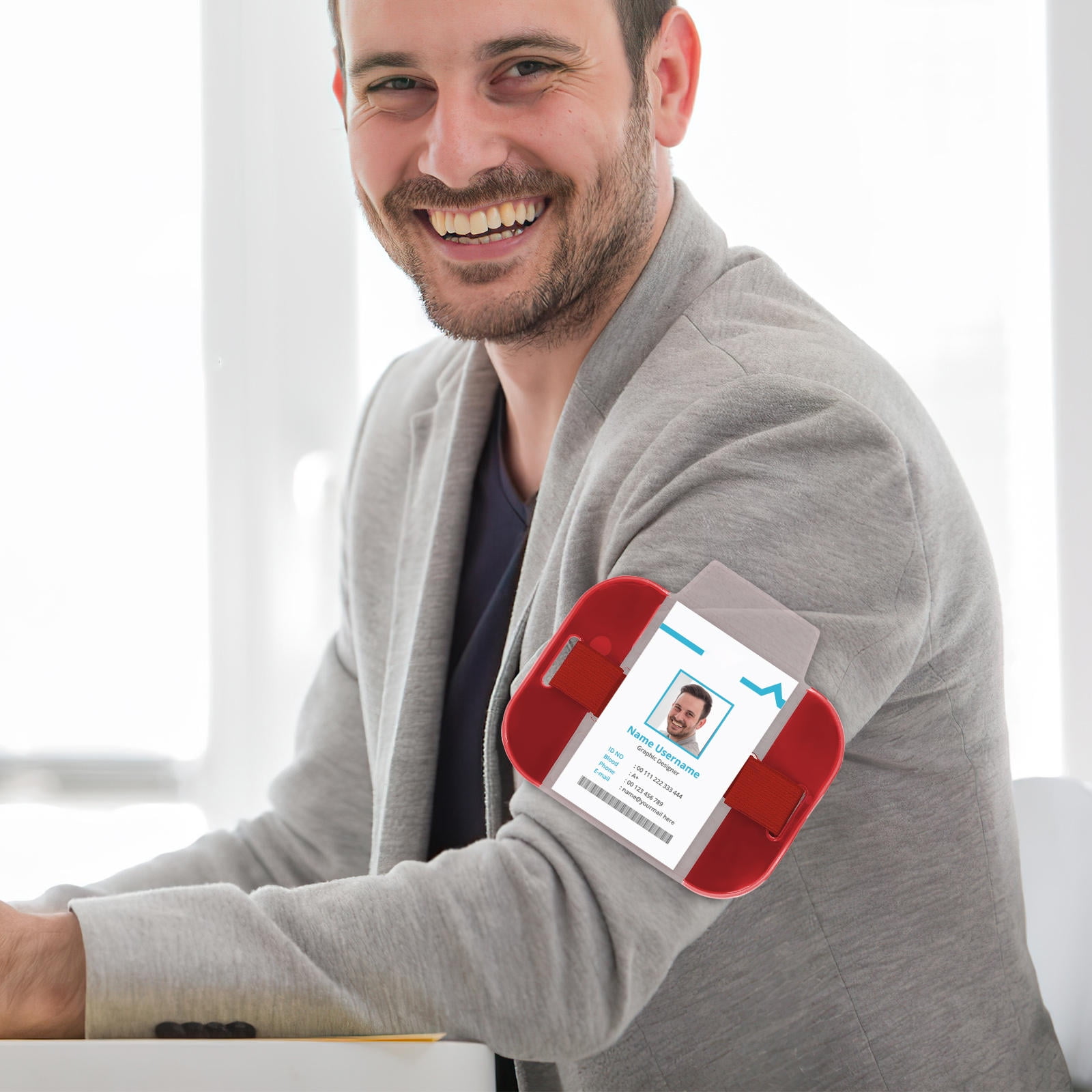 AURARMLET 3Pack Arm Badge Holders Security Arm Badge Reusable Id Card ...