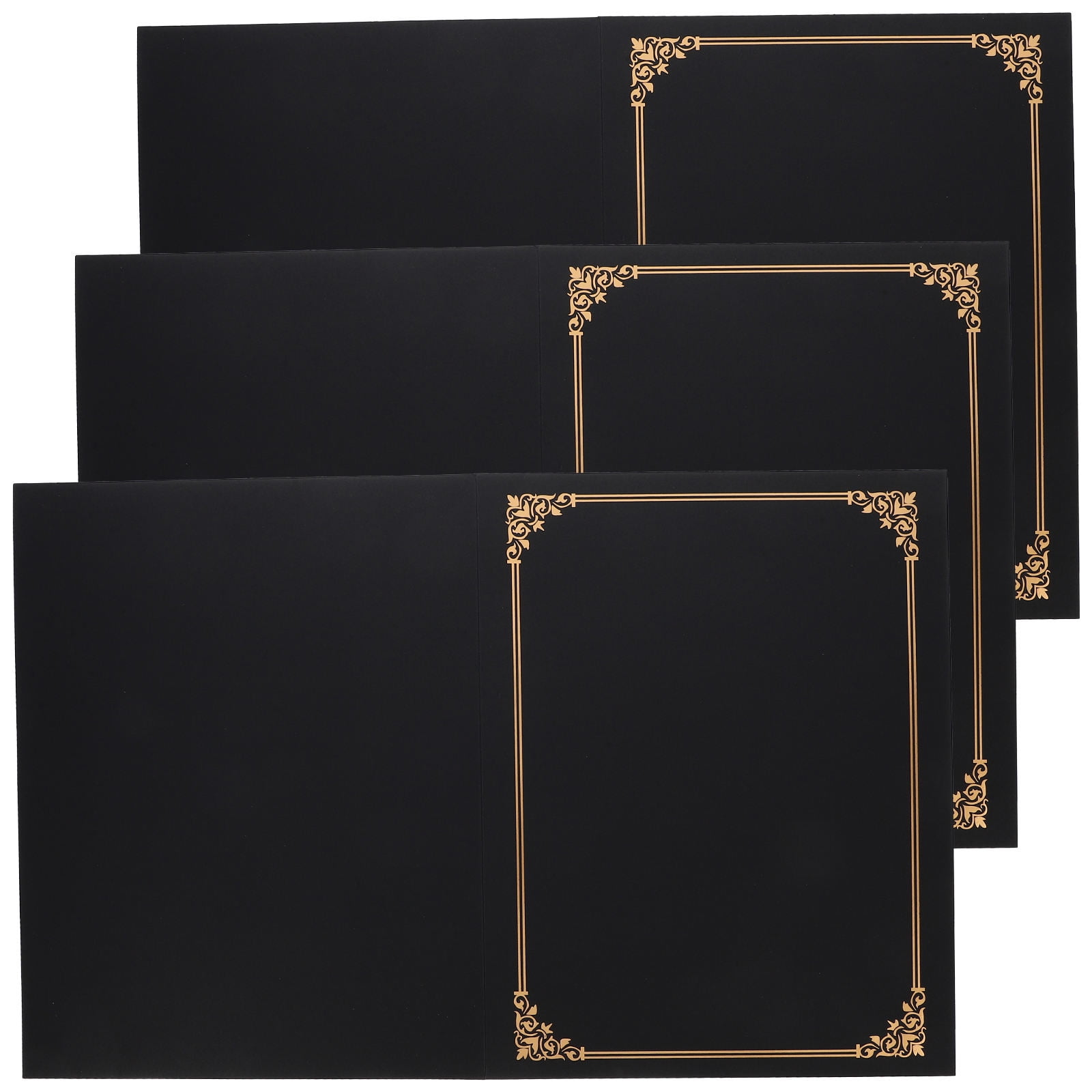 AURARMLET 3Pcs Paper Diploma Holders Black Award Certificate Covers ...