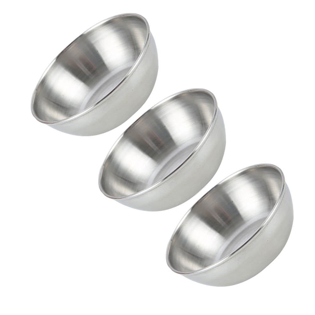 AURARMLET Mixing Round Seasoning Plate Stainless Steel 3Pcs Silver ...