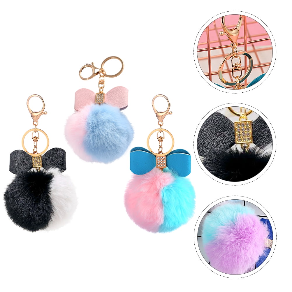 AURARMLET 3Set Bag Charm Chain with Rhinestone Bowknot for Women's ...