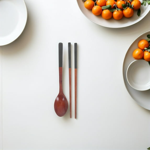 AURARMLET Natural Wood Spoon and Chopsticks Set Assorted Color Gentle ...