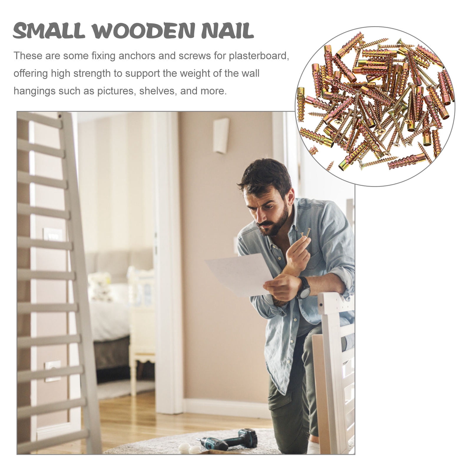 AURARMLET Steel Drywall Anchors and Wall Mounting Screws, 40 Sets ...