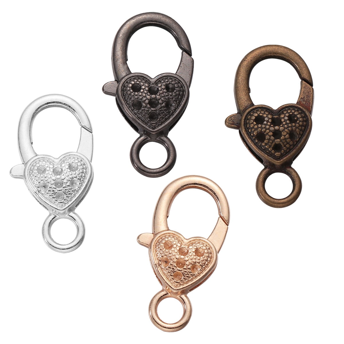 AURARMLET 40pcs Swivel Heart Hooks Alloy Assorted Color Clasp for Bag Straps Connection ...