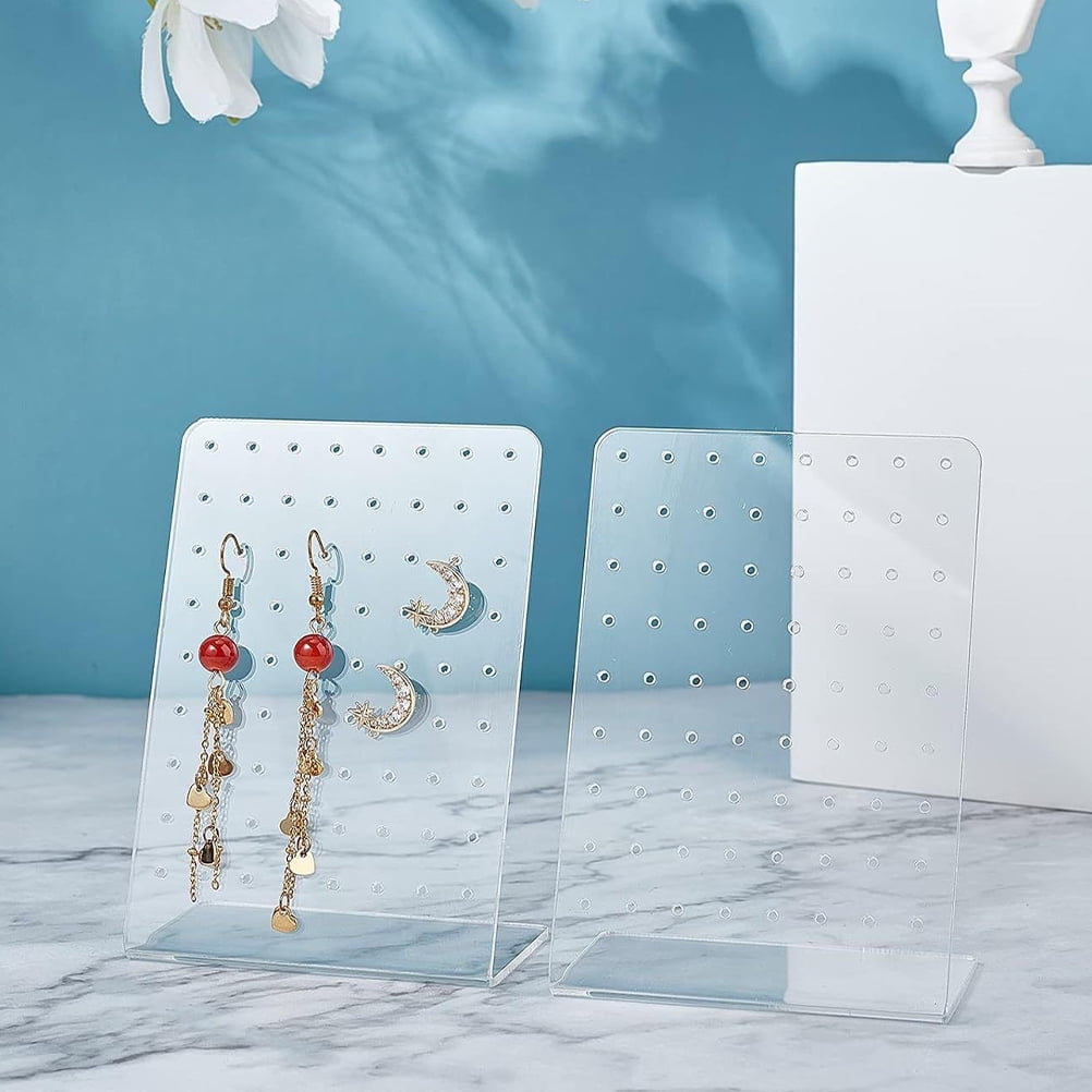 AURARMLET 4Pcs Clear Acrylic Earring Display Rack Organizer Stand with ...