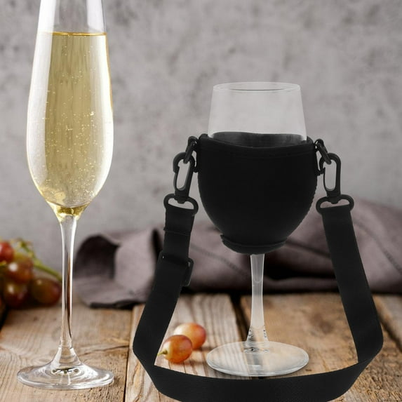 AURARMLET 4Pcs Wine Glass Neck Straps Neoprene Carrier with Stylish ...