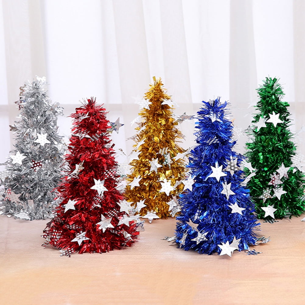 AURARMLET 4-Piece Assorted Color Desk Christmas Tree Decorations for ...