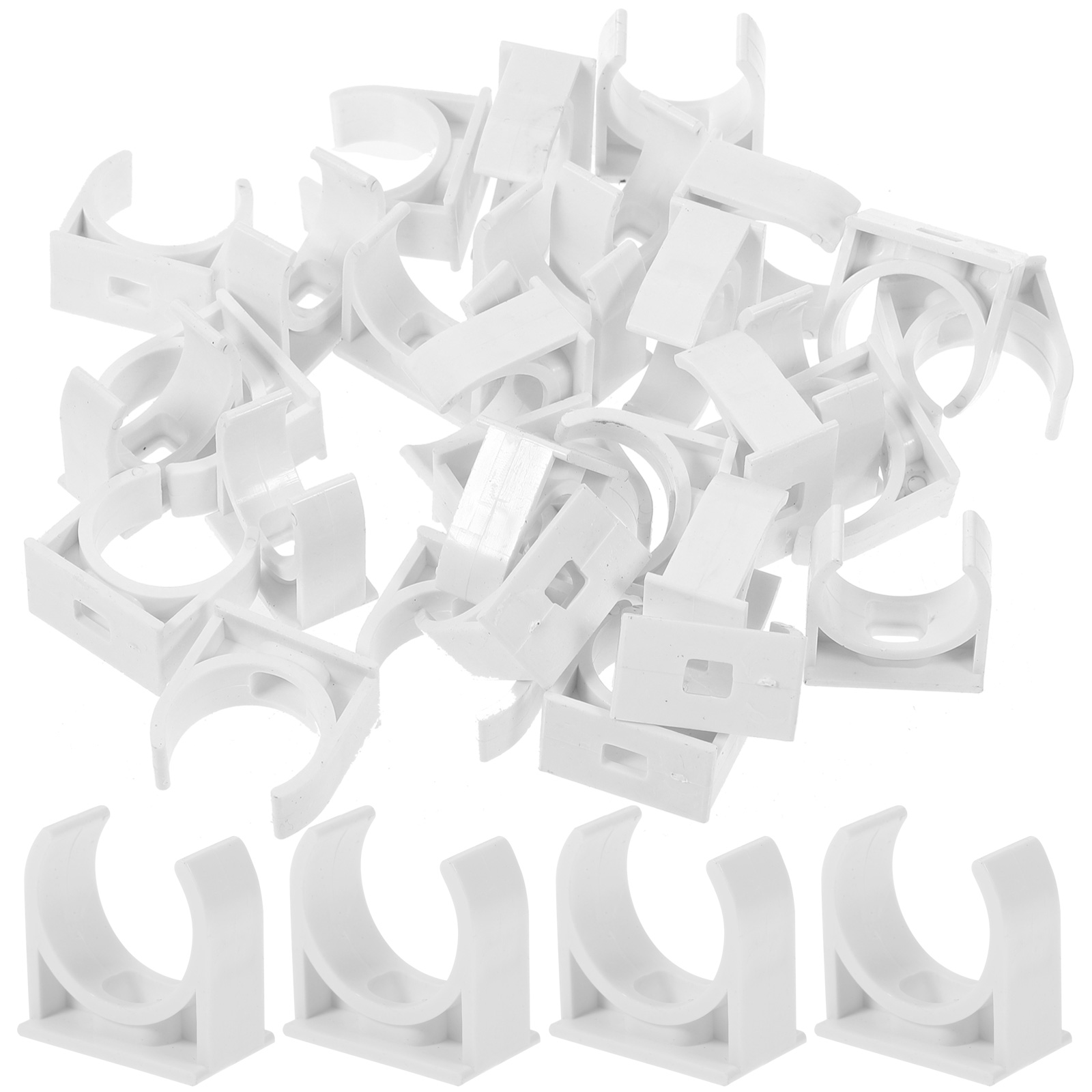 AURARMLET 50Pack White U Shape PVC Pipe Clamps for Thin Wall Hose Fuel ...