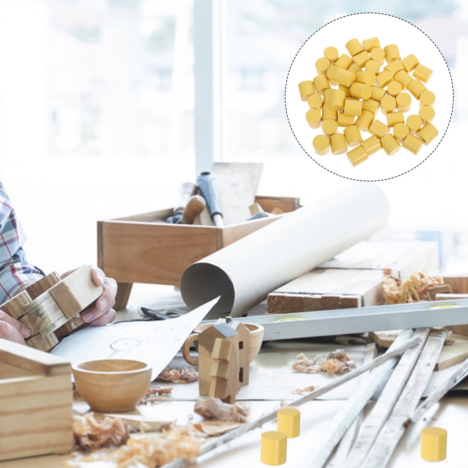 AURARMLET 50Pcs Small Wood Cylinders for DIY Crafts and Model Making ...