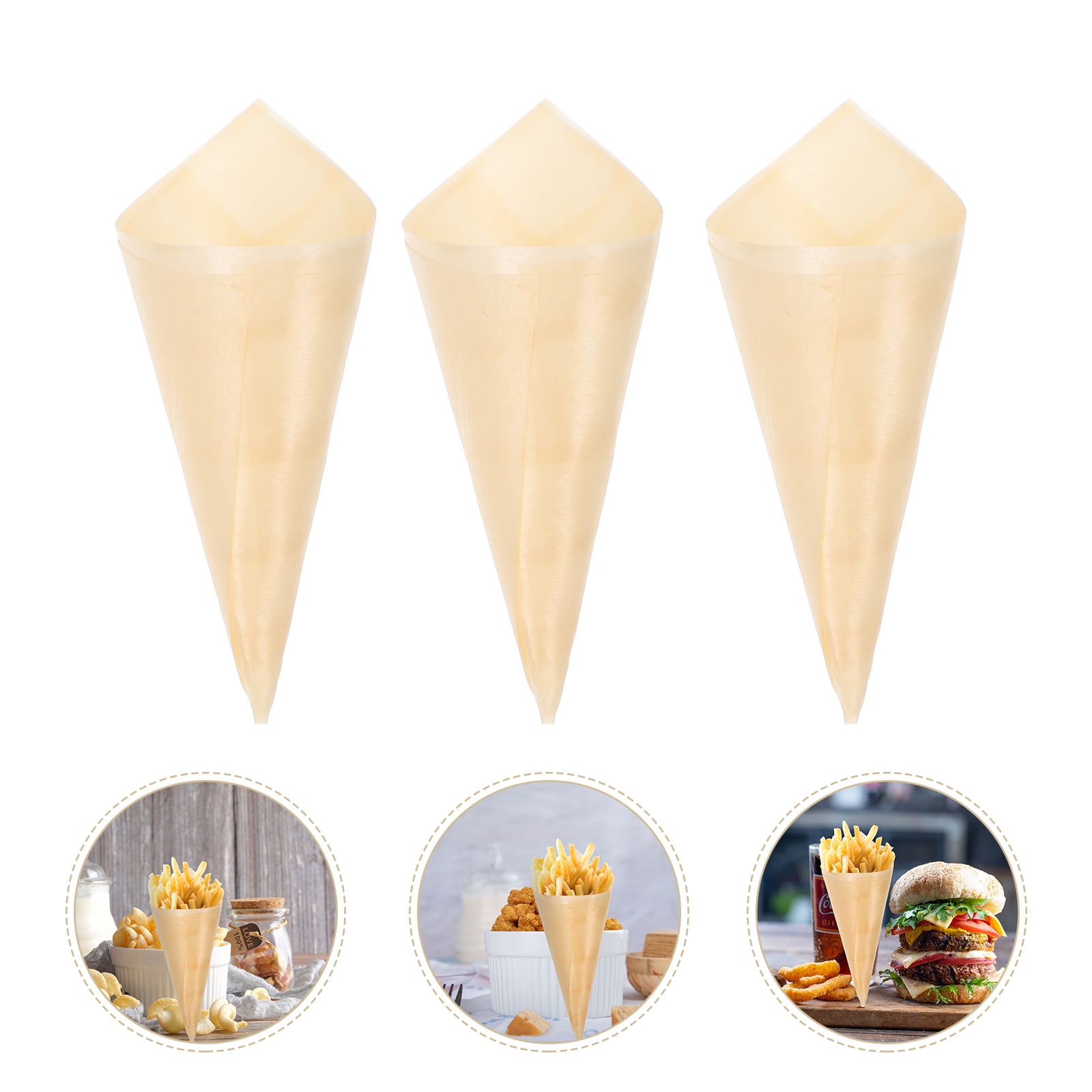 AURARMLET Appetizer Cones Large Holders Wood Appetizer Cones Storage ...