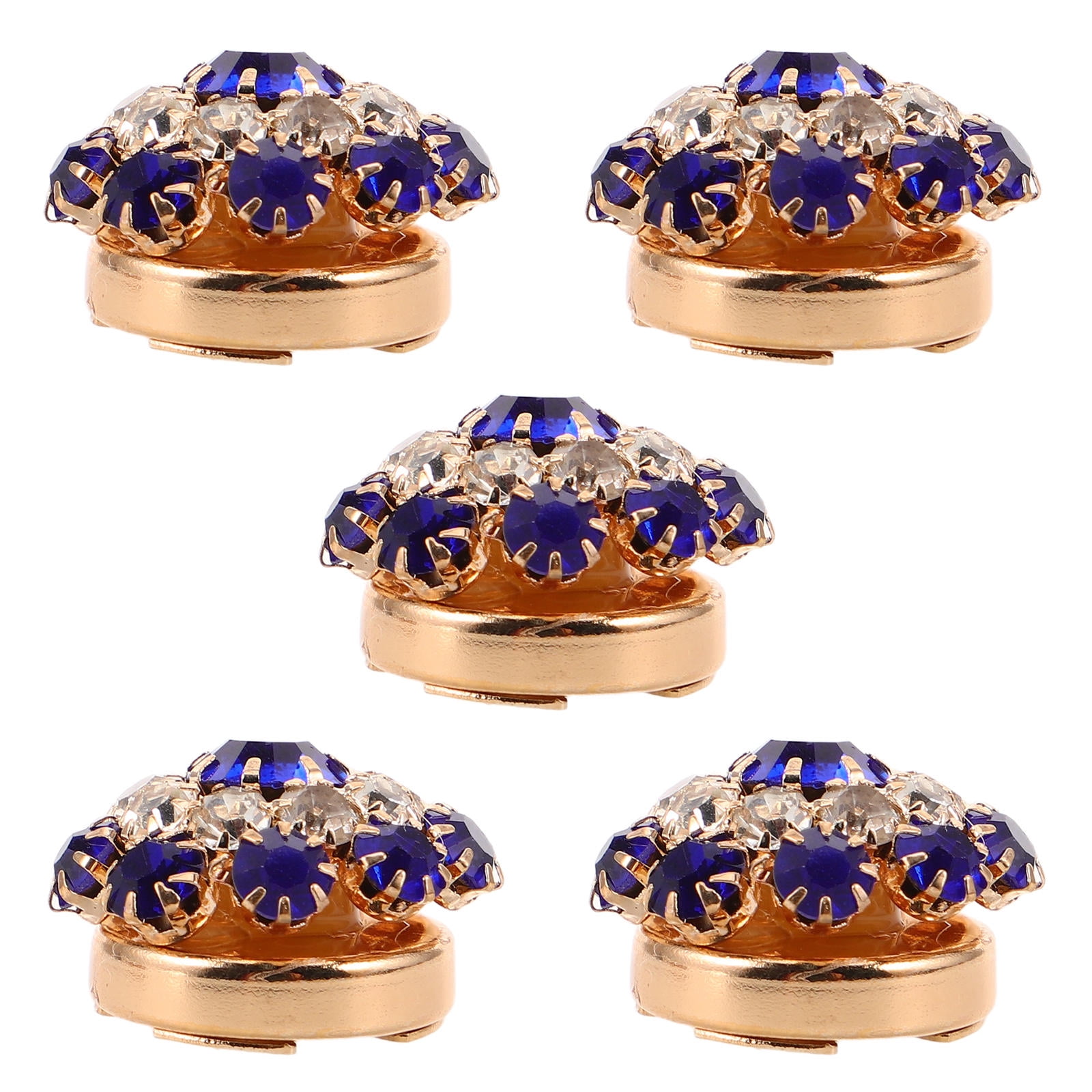 AURARMLET 5Pcs Clip on Crystal Rhinestone Button Covers Flower Shape ...