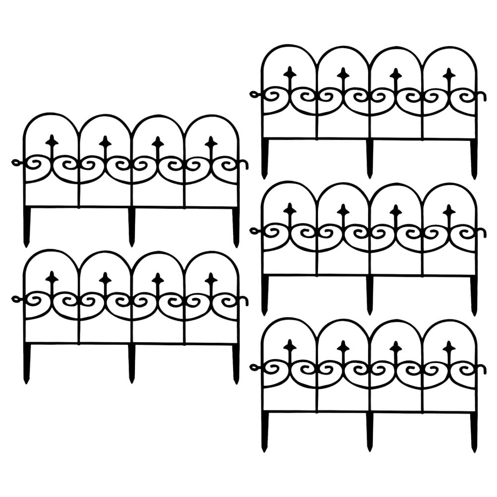 AURARMLET Temporary Barrier Fence Black Garden Edging 5Pcs - Walmart.com