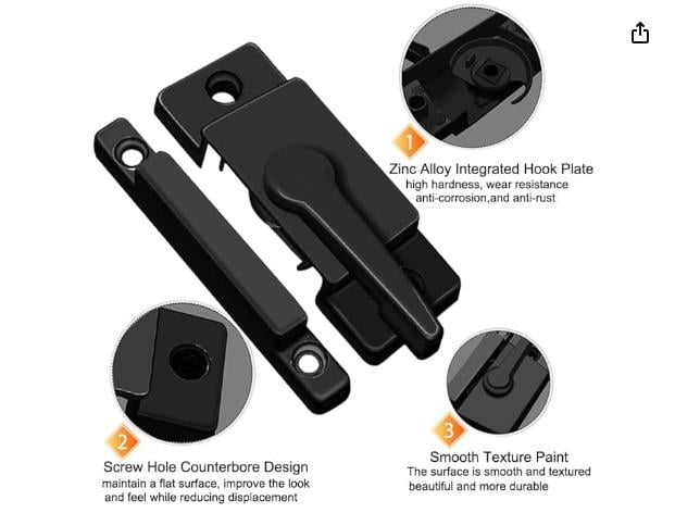 AURARMLET Durable Black Sliding Sash Locks for Windows, Vintage ...