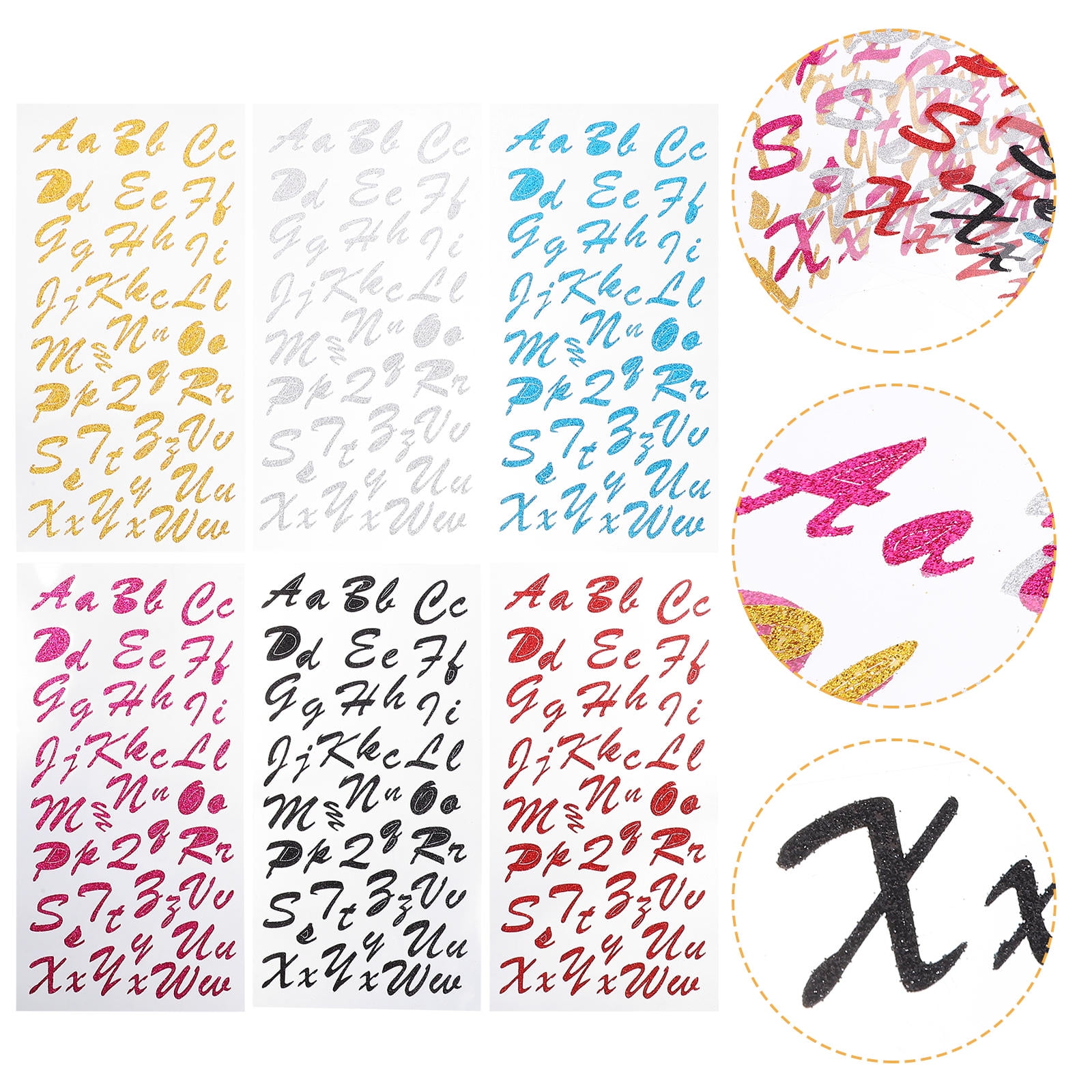 AURARMLET 6 Sheets Multi-Function Small Letter Stickers Sheet Adhesive ...