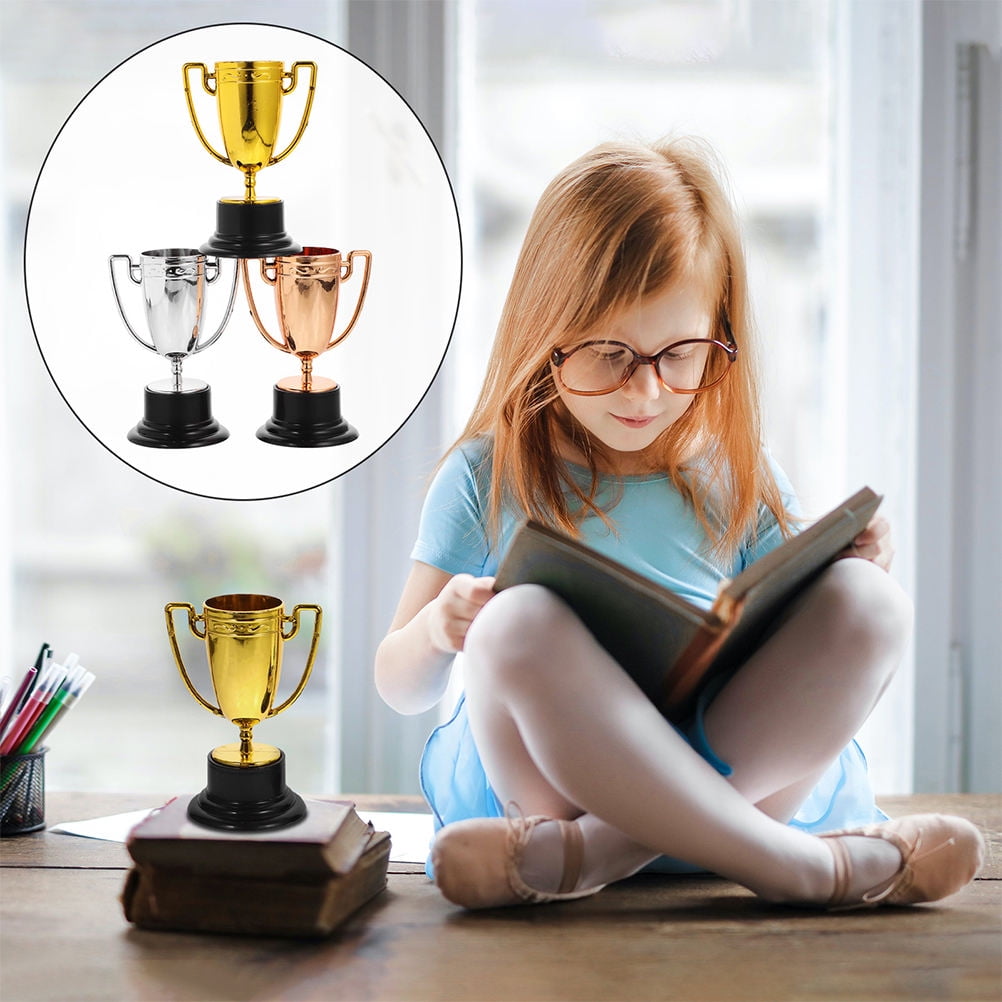 AURARMLET 6Pcs Small Trophies Gold Silver Bronze Plastic Table ...