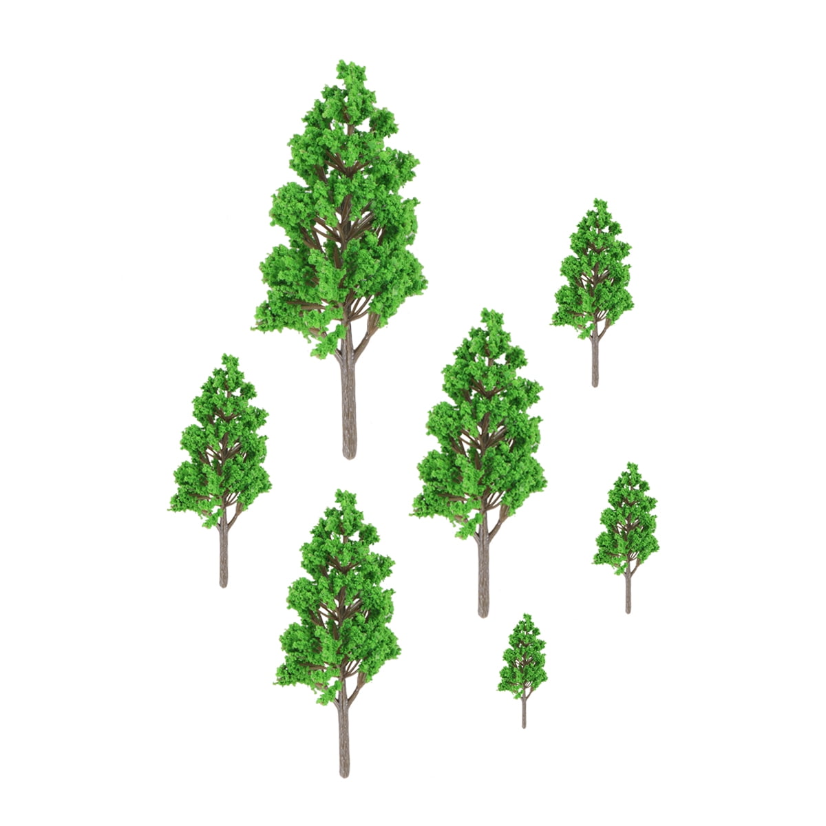 AURARMLET 7 Pcs Green Plastic Poplar Tree Model Set for Garden Projects ...