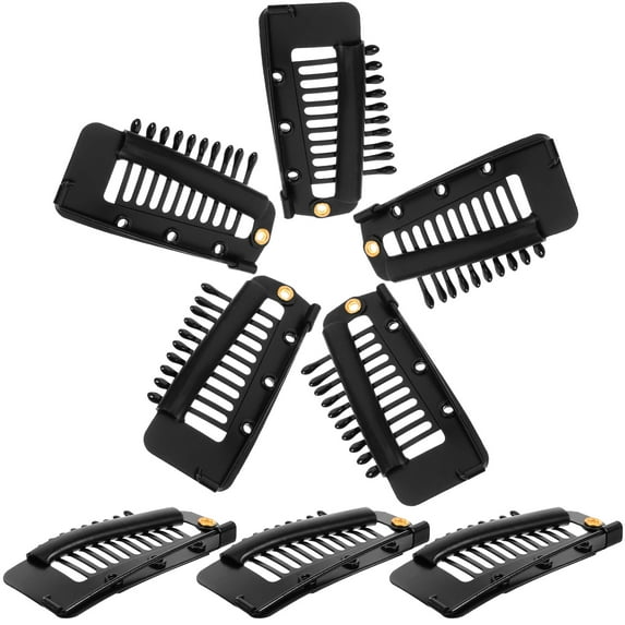 AURARMLET 8Pcs Black Metal Hair Clip Extensions for Wigs and Hairpieces ...