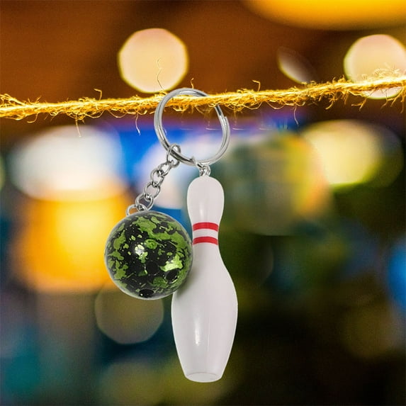 AURARMLET 8Pcs Decorative Bowling Key Rings Unique Bowling Pattern ...