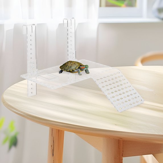 AURARMLET Adjustable Turtle Ramp Acrylic Basking Platform for Reptile ...