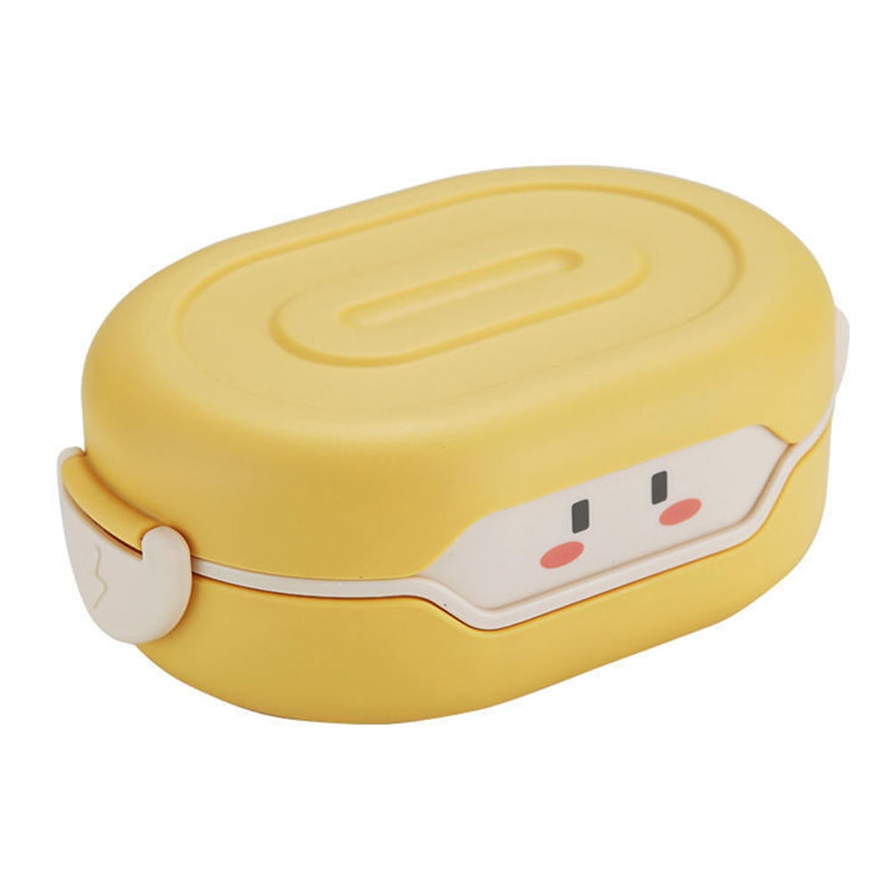AURARMLET Adult Bento Lunch Box Yellow 18.3X12.2X6.9CM Rectangular PP ...