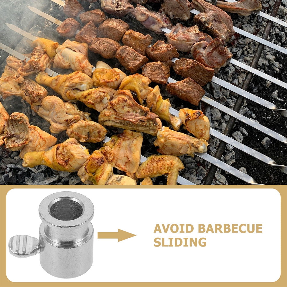 AURARMLET Barbeque Grill Accessories 2Pcs Spit Rod Roller Iron Plated ...