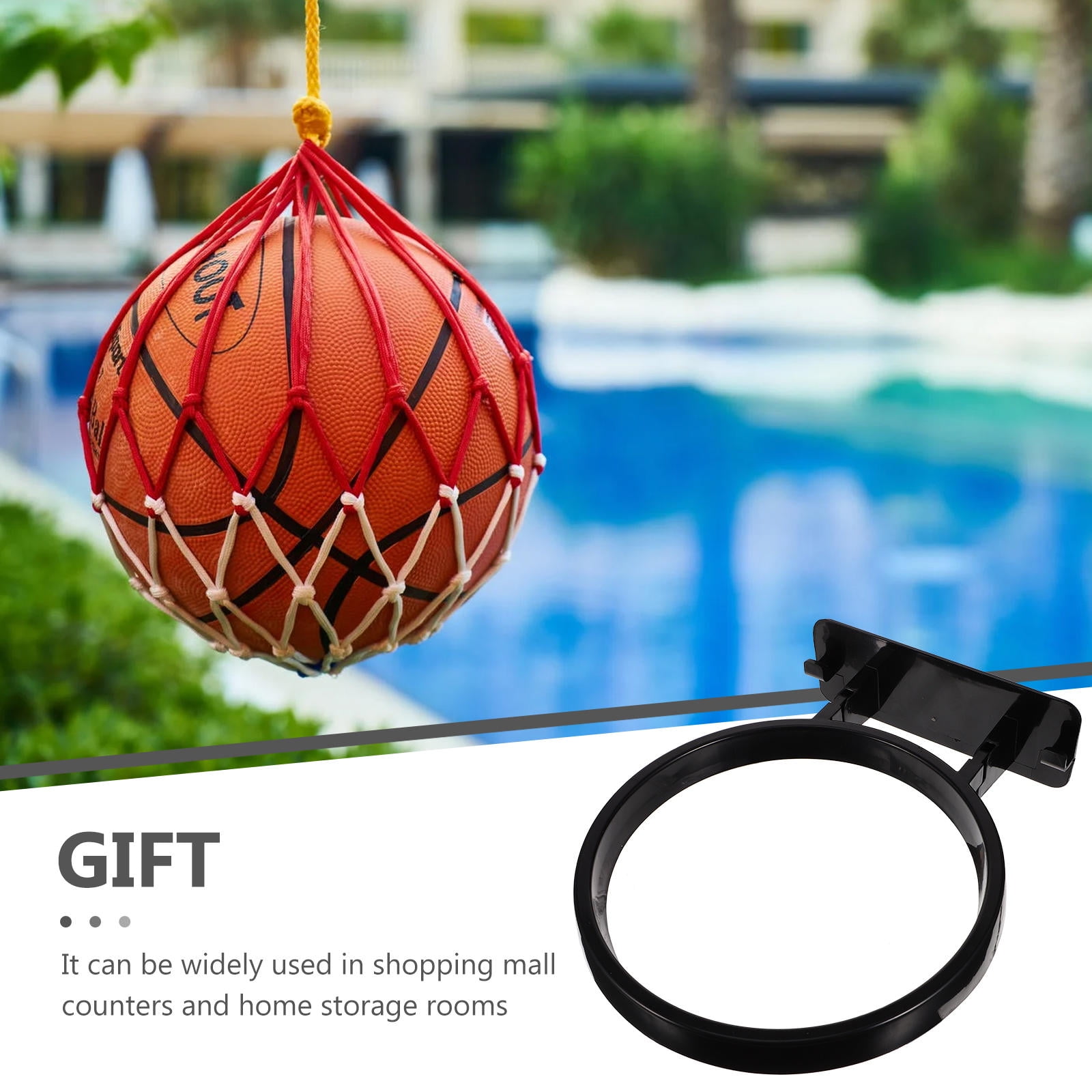 AURARMLET Basketball Football Rack Black PP 1Pcs 8.84X7.27X0.79in ...