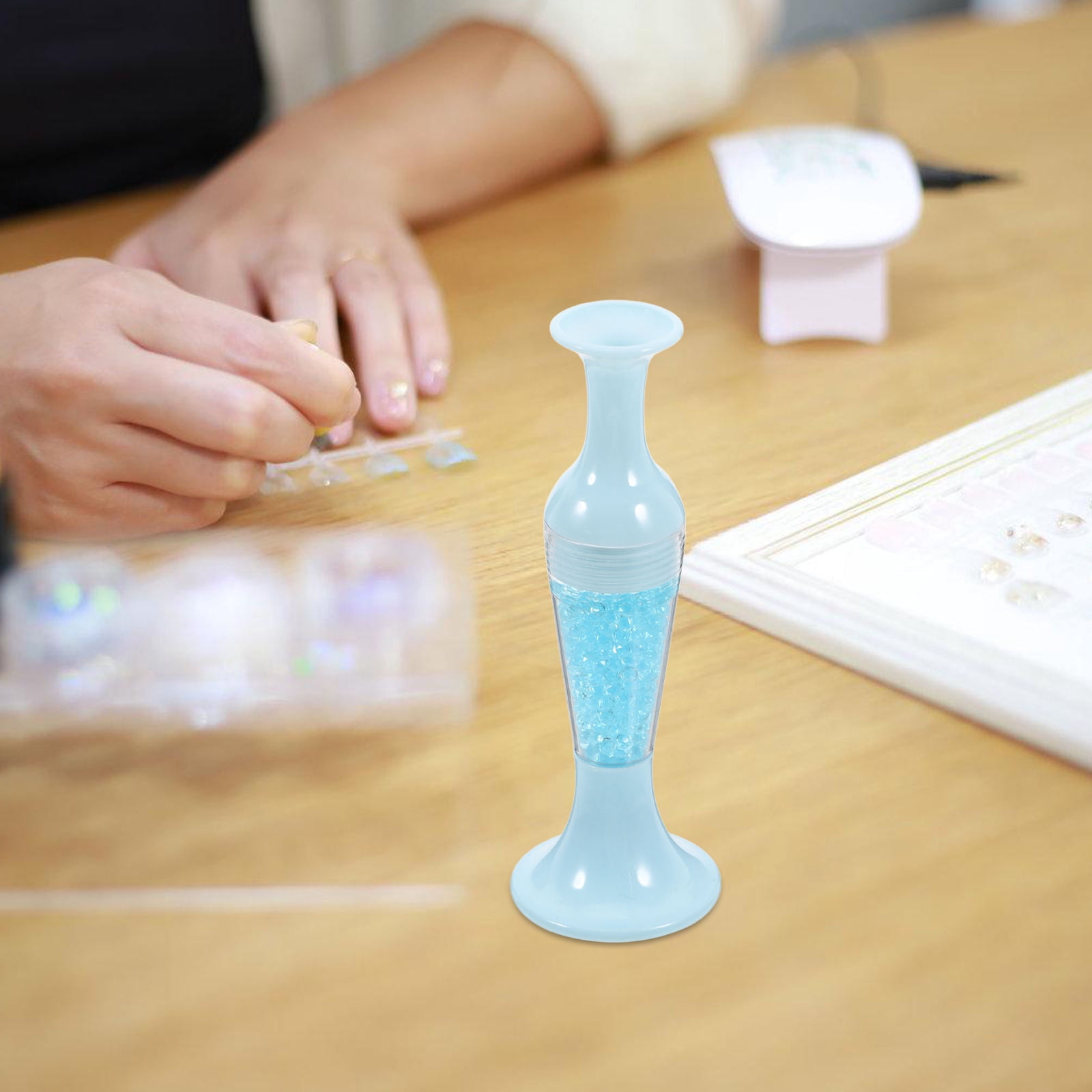 AURARMLET Blue Vase Shaped Art Pen Rhinestone Applicator for DIY Nail ...