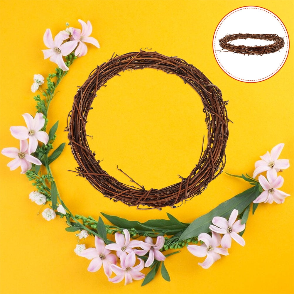 AURARMLET Grapevine Wreath for Home Decoration Rustic Coffee Wood ...