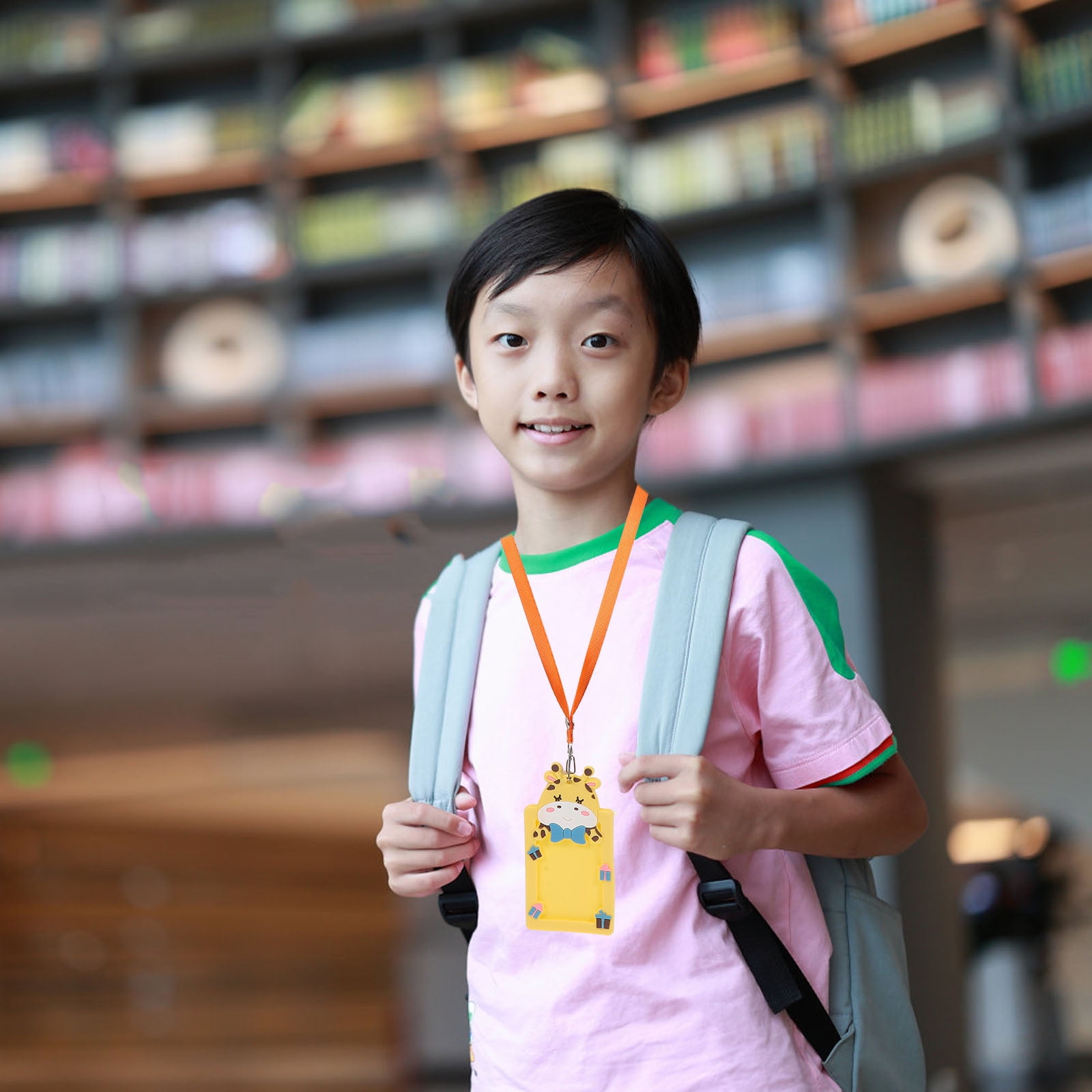 AURARMLET Cute Yellow PVC Credit Card Holder with Neck Strap Card Pouch ...