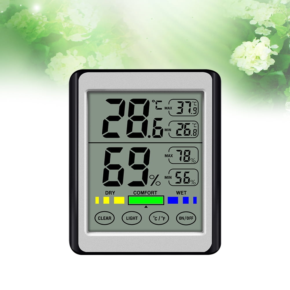 AURARMLET Digital Hygrometer 1Pcs Temperature Monitor with Clock ...
