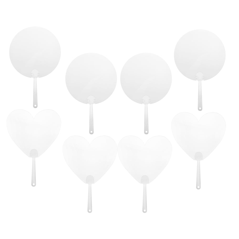AURARMLET Diy Hand Fans Set 8pcs Blank Painting Hand Fan Round Diy ...