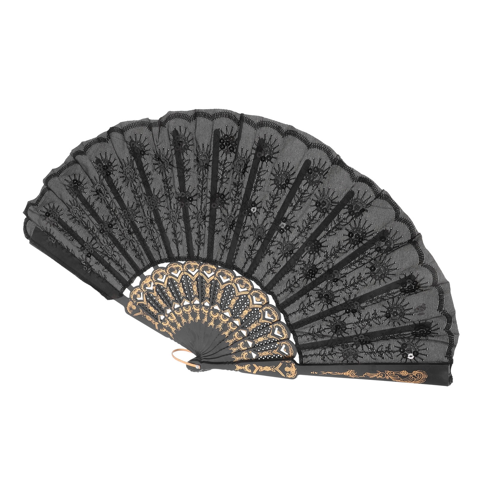 AURARMLET Elegant Black Lace Hand Fan for Decorations Unique Design ...