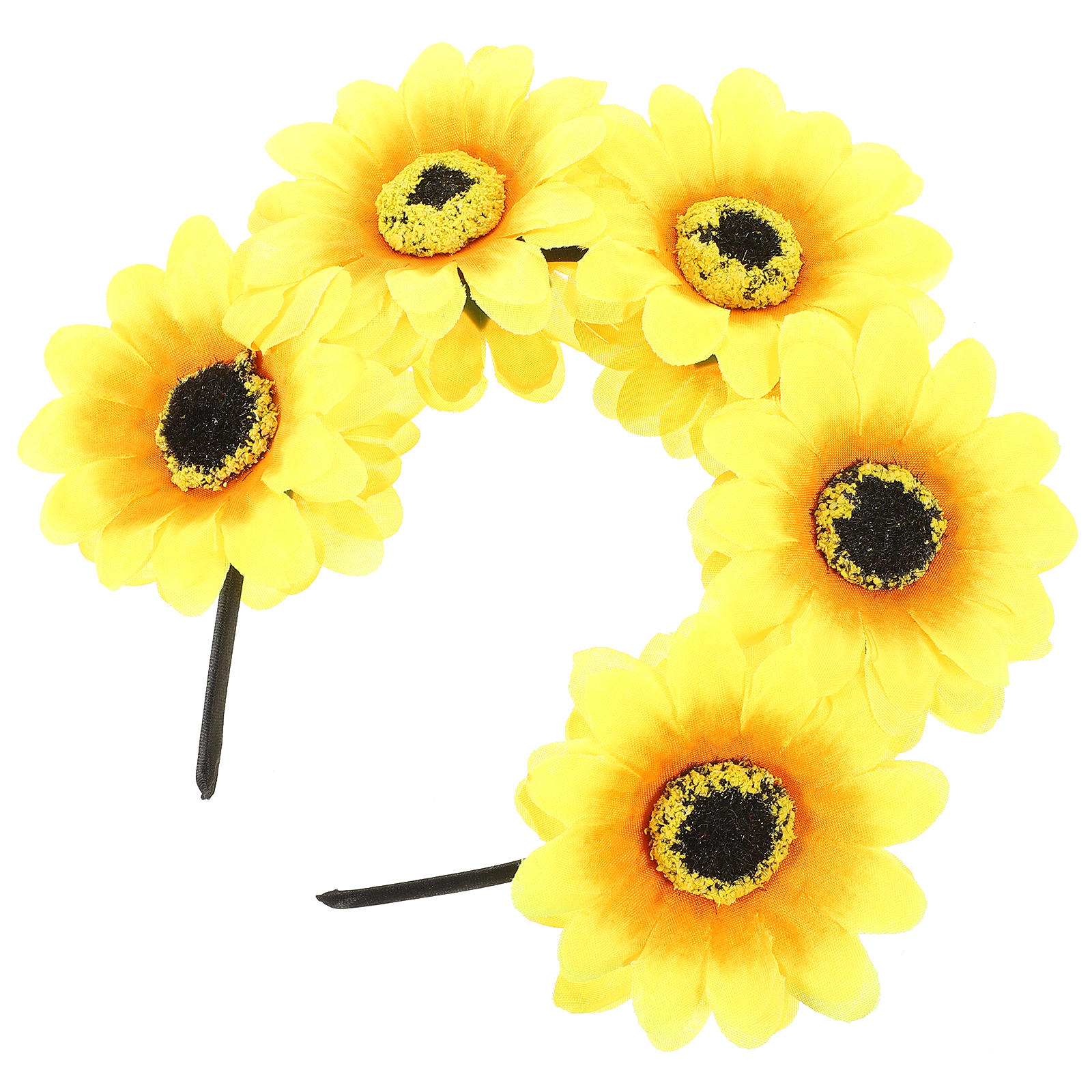 AURARMLET Festival Hair Hoop Flower Headgear Yellow Fabric Vacation ...