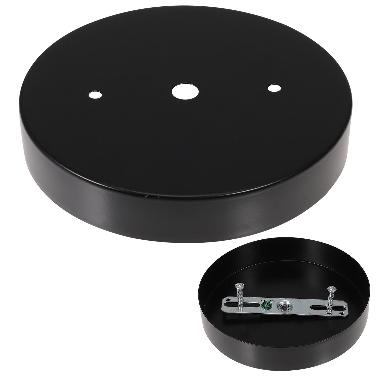 AURARMLET Fixture Canopy 1 Set Black Iron Square for Ceiling Light ...